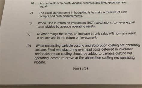 Solved At The Break Even Point Variable Expenses And Fixed Chegg