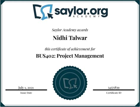 Nidhi Talwar On Linkedin Projectmanagement Learning Sayloracademy