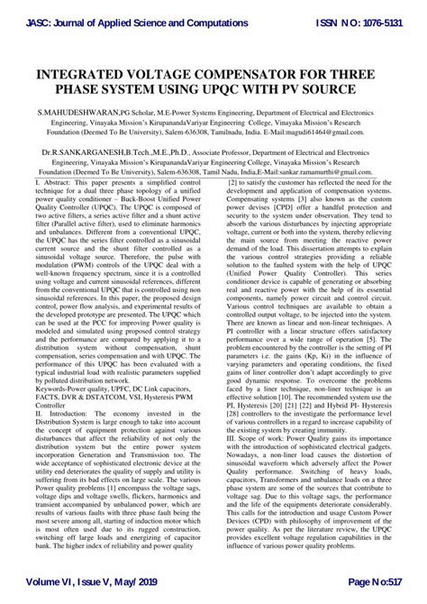 Pdf Integrated Voltage Compensator For Three Phase Dokumentips