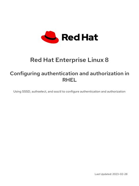red hat enterprise linux 8 configuring authentication and authorization