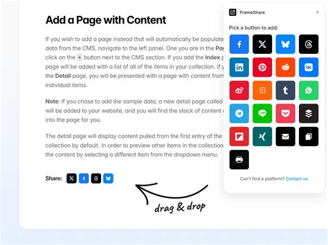 Frameshare Social Share Buttons — Framer Marketplace