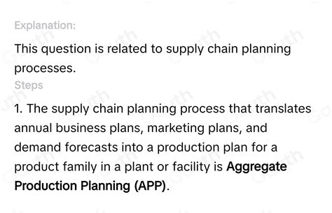 Solved Which Supply Chain Planning Process Is Defined As A Hierarchical Planning Process That