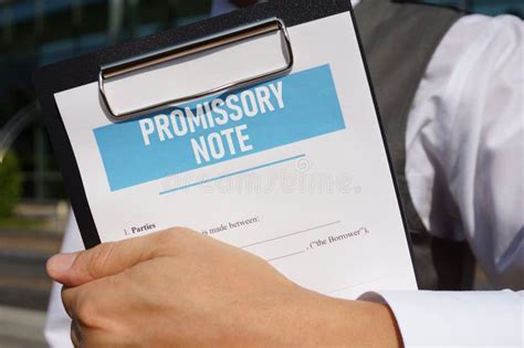 Promissory Note Is Shown Using The Text Of Agreement Stock Photo Image Of Finance Document