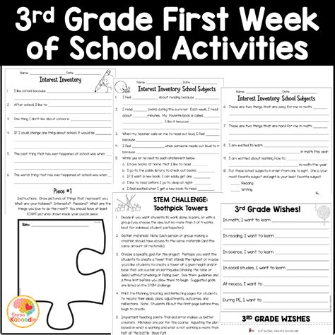 3rd Grade Activities Back To School And End Of Year Bundle Worksheets Library