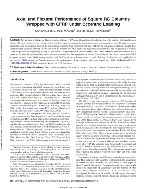 Axial And Flexural Performance Of Square Rc Columns Wrapped With Cfrp