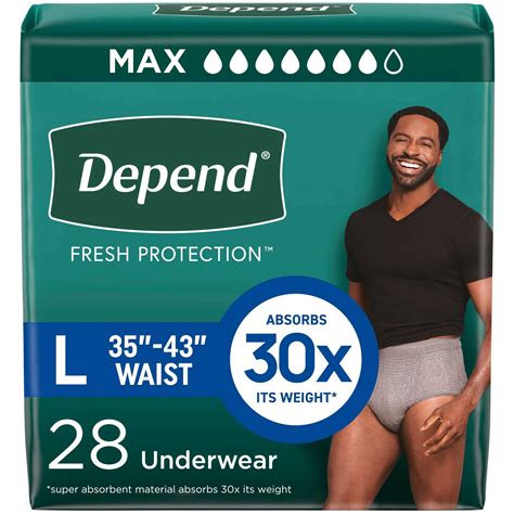 Depend Fresh Protection Incontinence Underwear For Men Adult Diapers