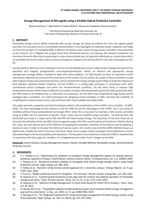 Pdf Energy Management Of Microgrids Using A Flexible Hybrid Predictive Controller