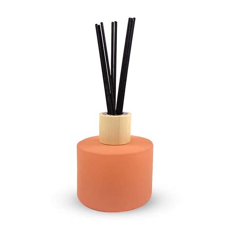 Ml DIffuser Matte Orange With Timber Cap S Luxury Candle Supplies