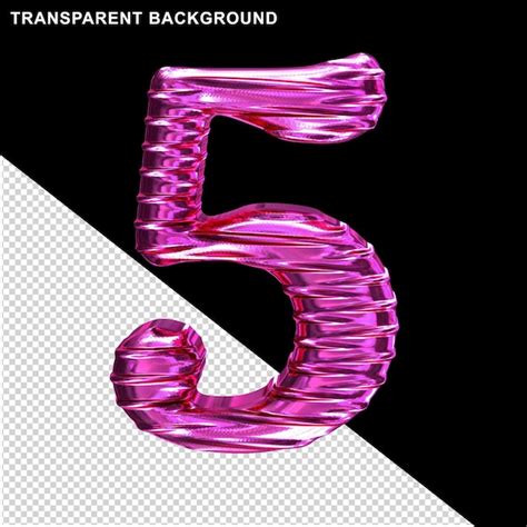 Premium PSD Fluted Purple Number 5