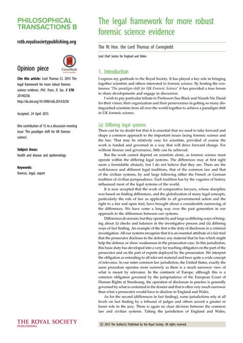 The Legal Framework For More Robust Forensic Science Evidence Science Biology Forensics