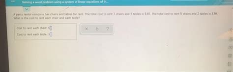 Solved Solving A Word Problem Using A System Of Linear Chegg