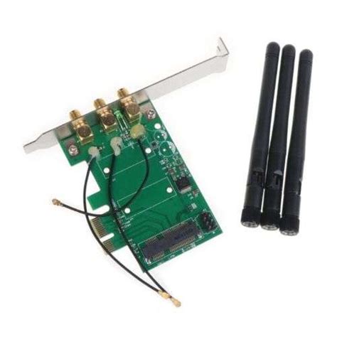 High Speed Wifi Adapter Pci E 1x To Mini Pci E Wireless Network Card With 3 Antennas For Pc