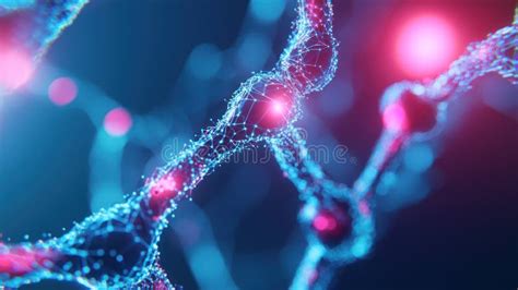 Abstract Depiction Of Interconnected Glowing Nodes Representing Scientific Research Progress In