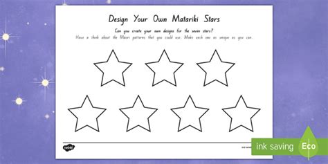 Matariki Design Printable Activity Nz Primary Art Resource