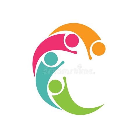 Abstract People Symbol Togetherness And Community Concept Design Stock Illustration