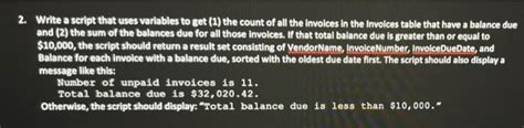 Write A Script That Uses Variables To Get The Chegg