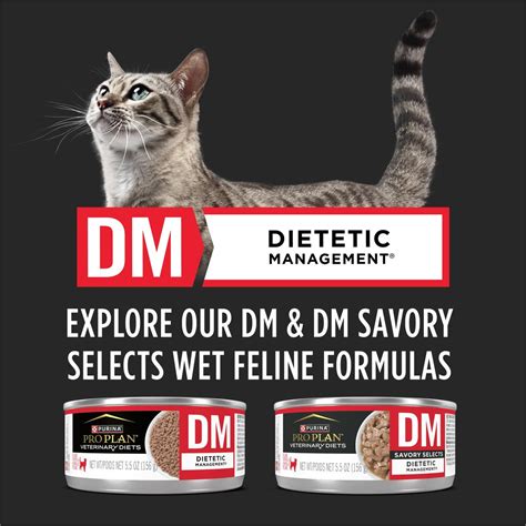 PURINA PRO PLAN VETERINARY DIETS DM Dietetic Management Dry Cat Food, 3 ...