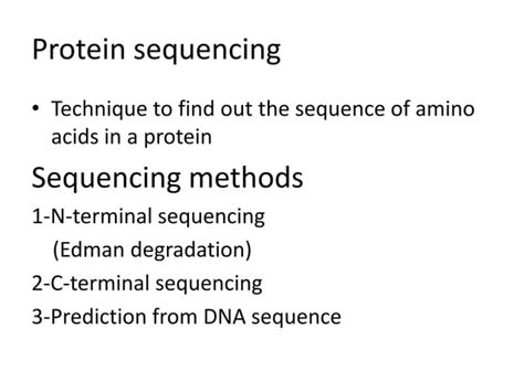 Protein Sequencing Presentation PPTX