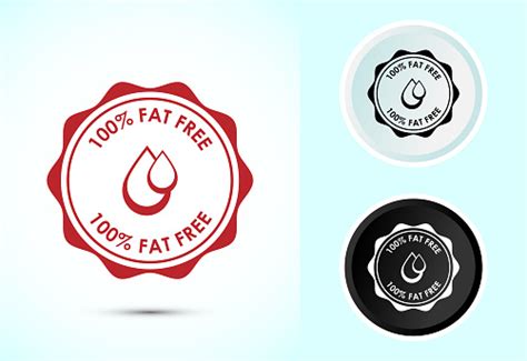 뚱뚱한 무료 아이콘 디자인 그림 규정식 제품 상징을 위한 무지방 원형 기장 상표 색깔 흑백 0에 대한 스톡 벡터 아트 및 기타 이미지 Istock