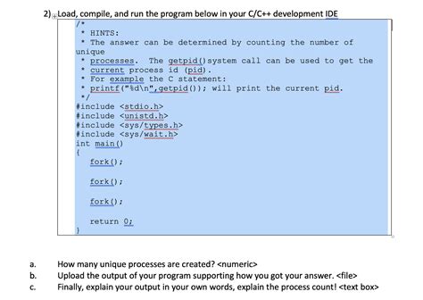 solved 2 load compile and run the program below in your