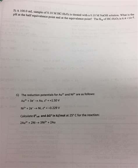 Solved A 100.0 ml sample of 0.10 M HC_7HC_7O_2: is titrated | Chegg.com