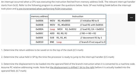 An Interrupt Occurred When A CPU Was Executing The Chegg