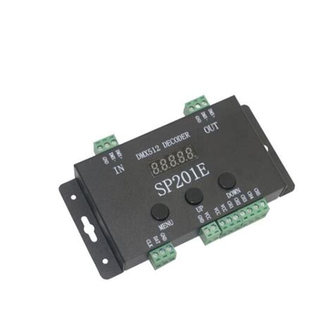 DMX512 DC5V 24V Decoder Controller SP201E SPI Signal Addressable IC RGB Led Pixel 5 Channel PWM
