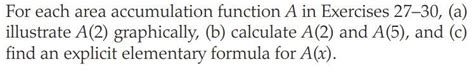 solved for each area accumulation function a in exercises