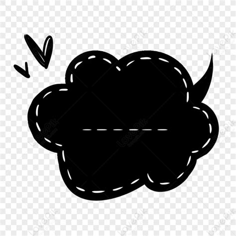 검은 귀여운 만화 손으로 그린 대화 상자 Png 일러스트 무료 다운로드 Lovepik
