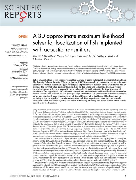 Pdf A 3d Approximate Maximum Likelihood Solver For Localization Of