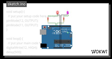 Alternate Flashing Lights Wokwi ESP STM Arduino Simulator