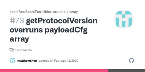 Getprotocolversion Overruns Payloadcfg Array · Issue 73 · Sparkfun