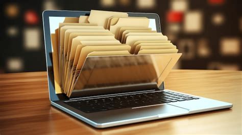 Premium Photo File Folder On Laptop Screen Ai Generative