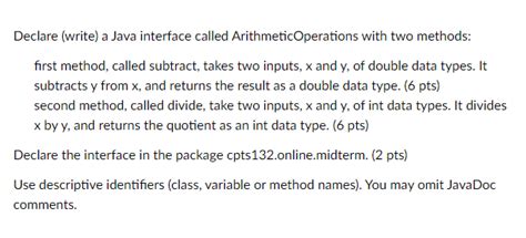 Solved Declare Write A Java Interface Called