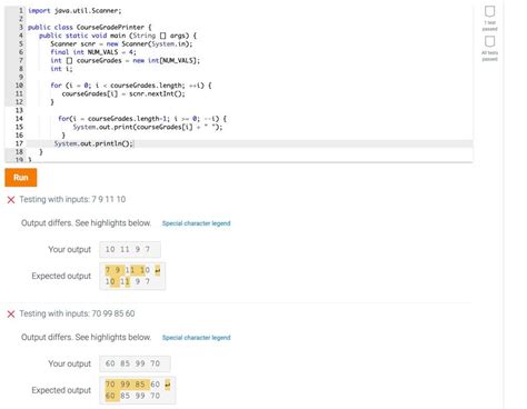 Solved Write A For Loop To Print All Elements In Chegg Com