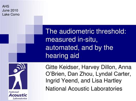 Ppt The Audiometric Threshold Measured In Situ Automated And By The Hearing Aid Powerpoint