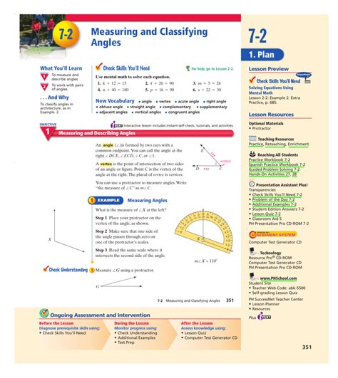 7 2 Measuring And Classifying Angles
