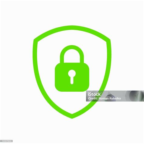 닫힌 자물쇠가 있는 방패의 아이콘 또는 기호입니다 흰색 배경에 자물쇠를 서명합니다 벡터 그림입니다 0명에 대한 스톡 벡터 아트 및 기타 이미지 Istock