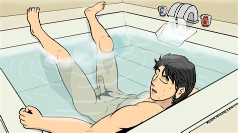 Rule Boy Artist Request Bath Bathing Bathtub Black Hair Bubbles Closed Eyes Completely