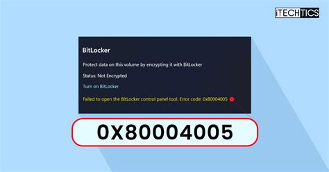 Så här fixar du Det gick inte att öppna BitLocker Kontrollpanelsverktyg felkod 0x80004005