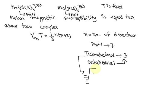Solved The Coordination Geometries Of [mn Ncs 4]2 And [mn Ncs 6]4 Are Tetrahedral And