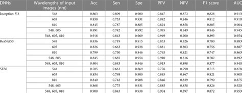 Performance Of The Dnns Trained With Different Input Images At Download Scientific Diagram