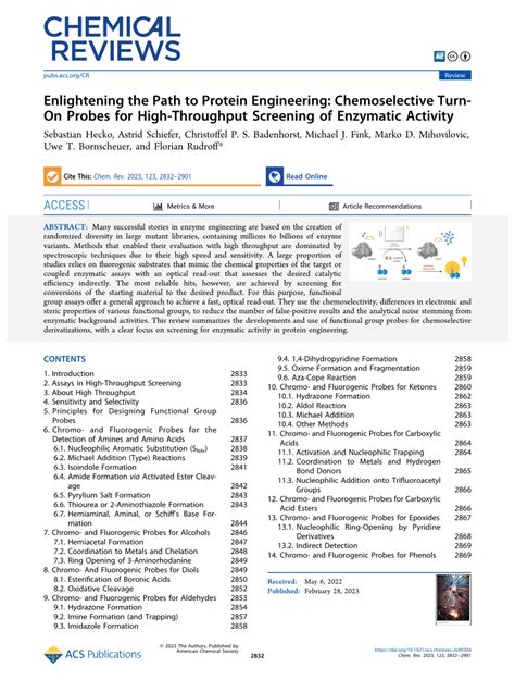 Pdf Enlightening The Path To Protein Engineering Chemoselective Turn