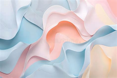 Abstract Pastel Waves Fluid Forms In Delicate Hues Dance Across The Canvas Creating A Serene