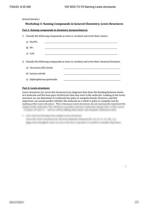 Solution 102 W03 T3 T4 Naming Lewis Structures Studypool