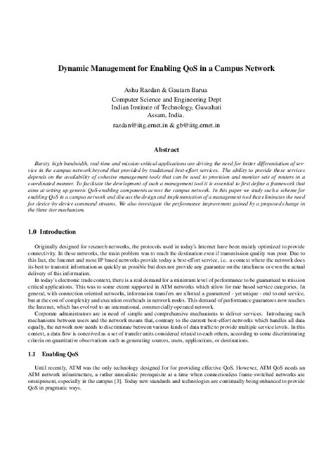 pdf dynamic management for enabling qos in a campus network