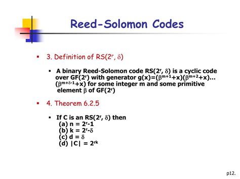 Ppt Reed Solomon Codes Powerpoint Presentation Free Download Id4496001