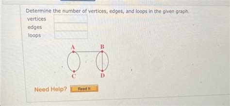 Solved Determine The Number Of Vertices Edges And Loops In Chegg