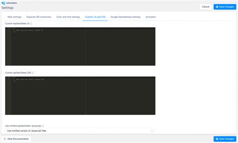 configuration wpdatatables tables and charts wordpress plugin