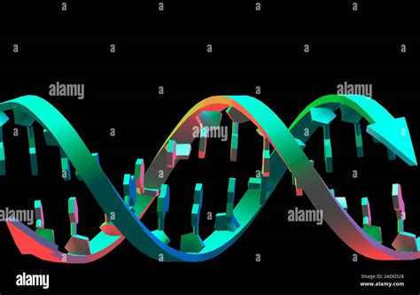Dna Helix Computer Artwork Of Part Of A Strand Of Dna Deoxyribonucleic Acid The Dna Molecule